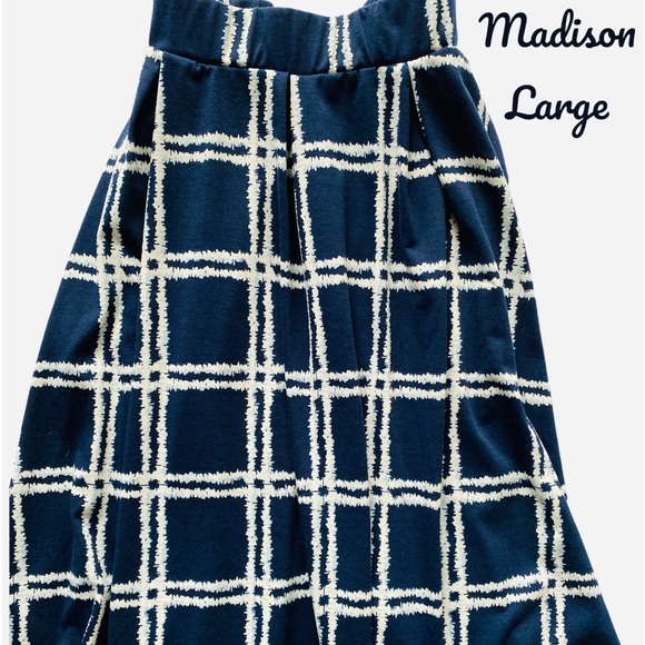LuLaRoe | Skirts | Beautiful Navy White Madison Skirt By Lularoe | Poshmark